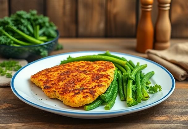 Knapperige Gezonde Kip Schnitzel met Krokante Groene Groenten in 25 ...