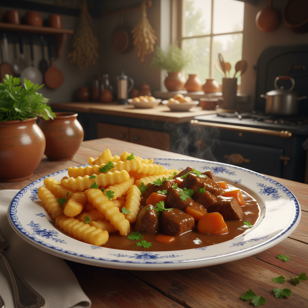 Traditionele Patat met Romig Stoofvlees in 2 Uur Recept | 120 min ...