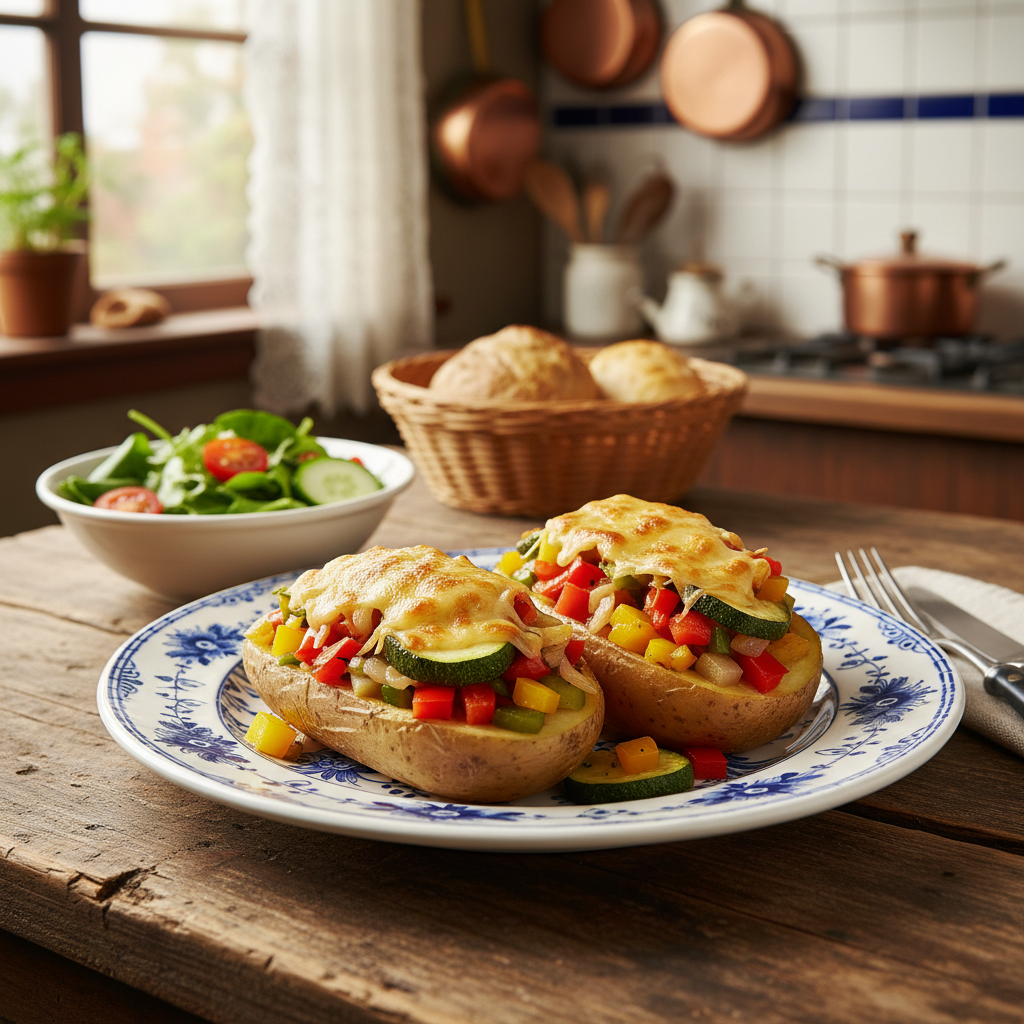 Snelle Gevulde Aardappelen met Groenten Recept | 45 min | Menu Maestro